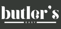 Butlers Easy Logo White Fill on Grey – Butler's Easy